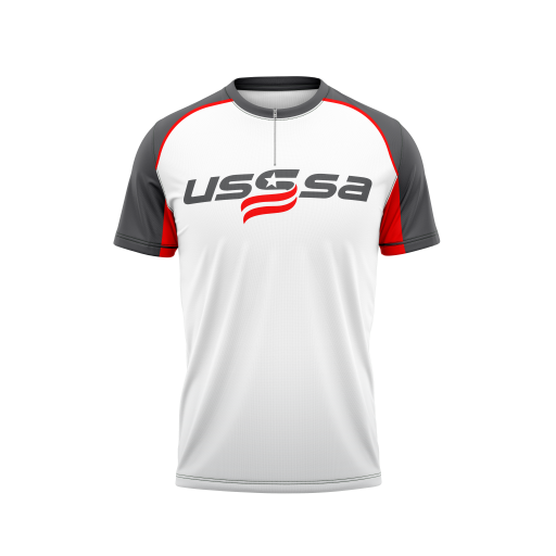 2022 BP JACKET USSSA WHITE/CHARCOAL/RED | Space Coast Complex Pro Shop