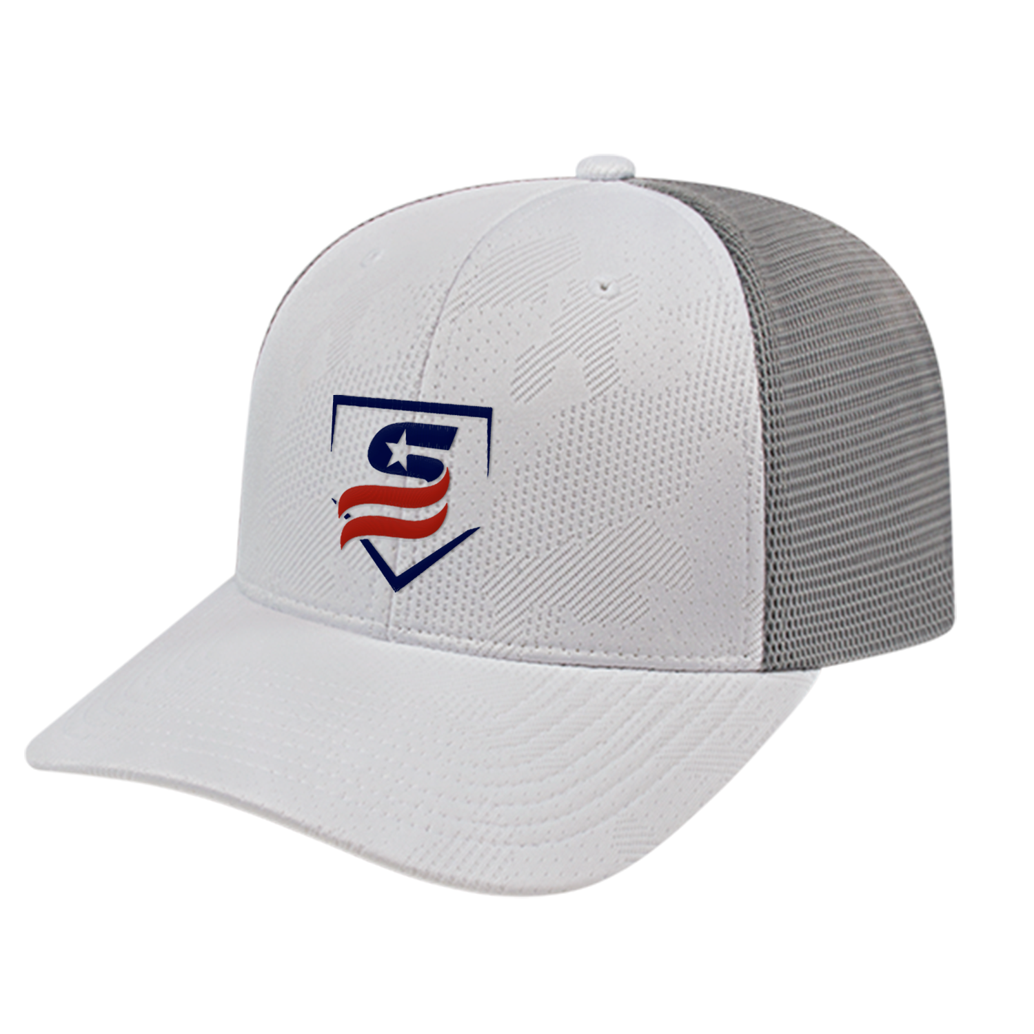 USSSA PLATE "S" CAP AMERICA 8516 HAT - WHITE/SILVER | Space Coast ...